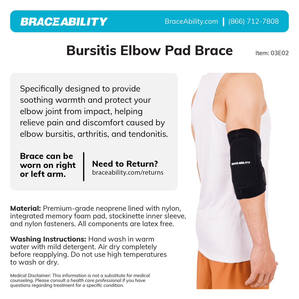 Bursitis Elbow Pad Brace | Olecranon Padded Sleeve & Bursa Wrap