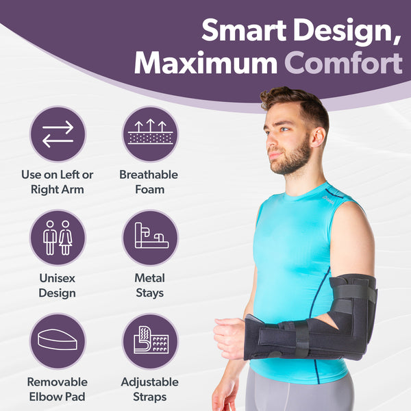 Elbow Fracture Splint Removable Long Arm Soft Cast Immobilizer Brace