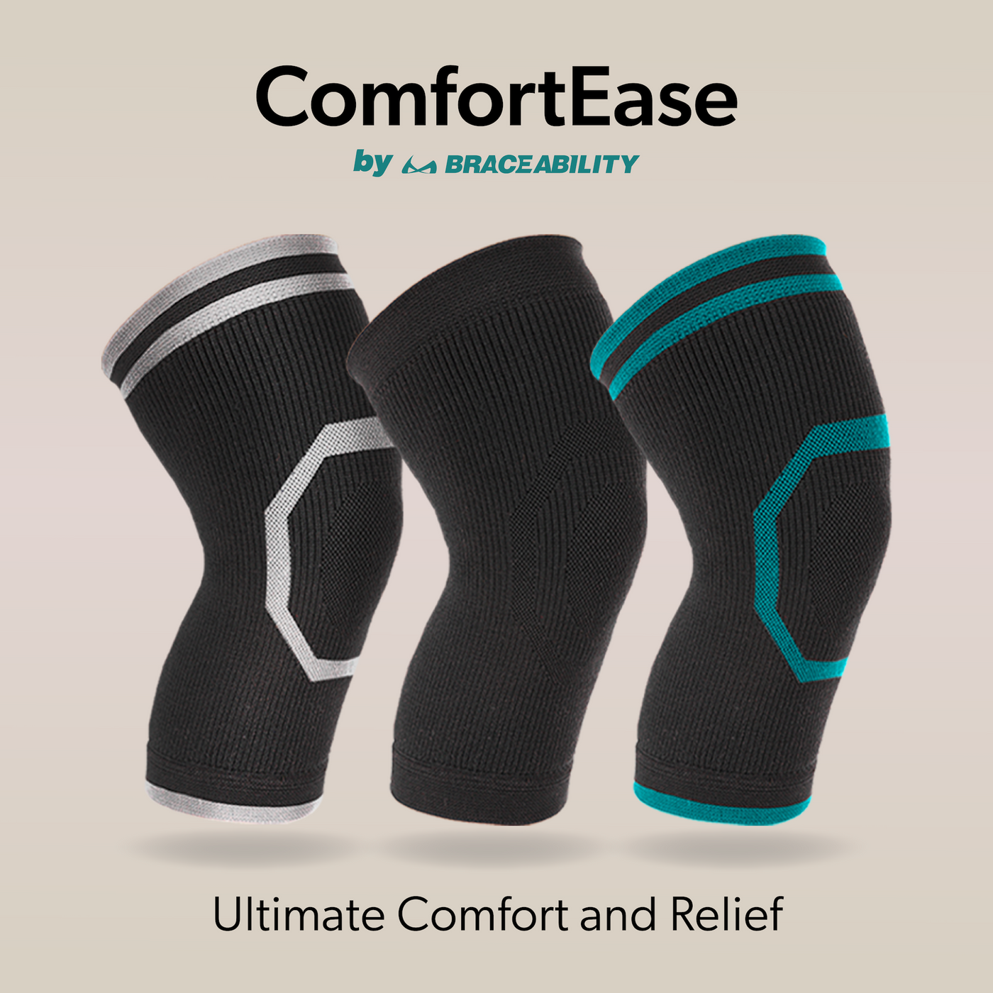 BraceAbility Knee Compression Sleeve | Ultimate Comfort & Relief